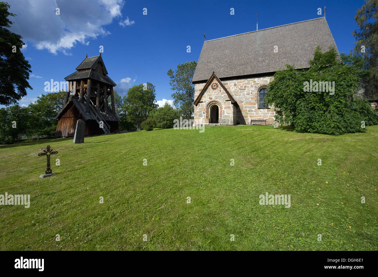 Medieval church and freestanding belltower, Trono Old Church ...
