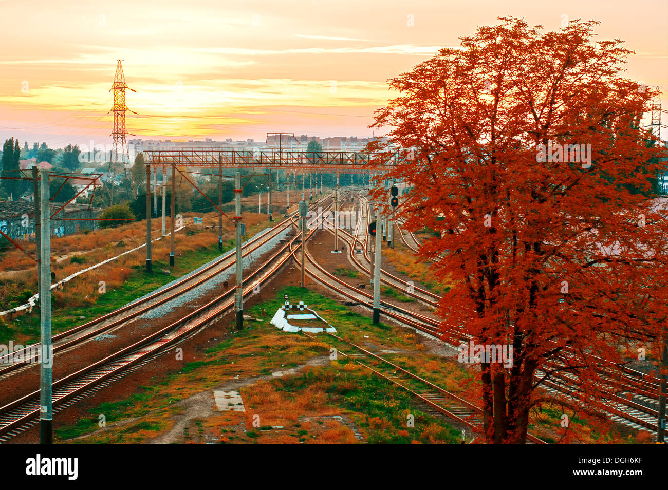 Dramatic night sky with freight train hi-res stock photography and ...