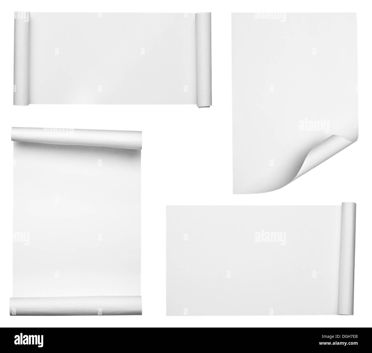Paper blank page curled Black and White Stock Photos & Images - Alamy