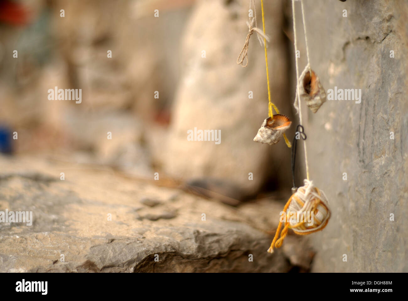 Improvised altar in Atlantis, hidden spot in Ibiza Stock Photo - Alamy