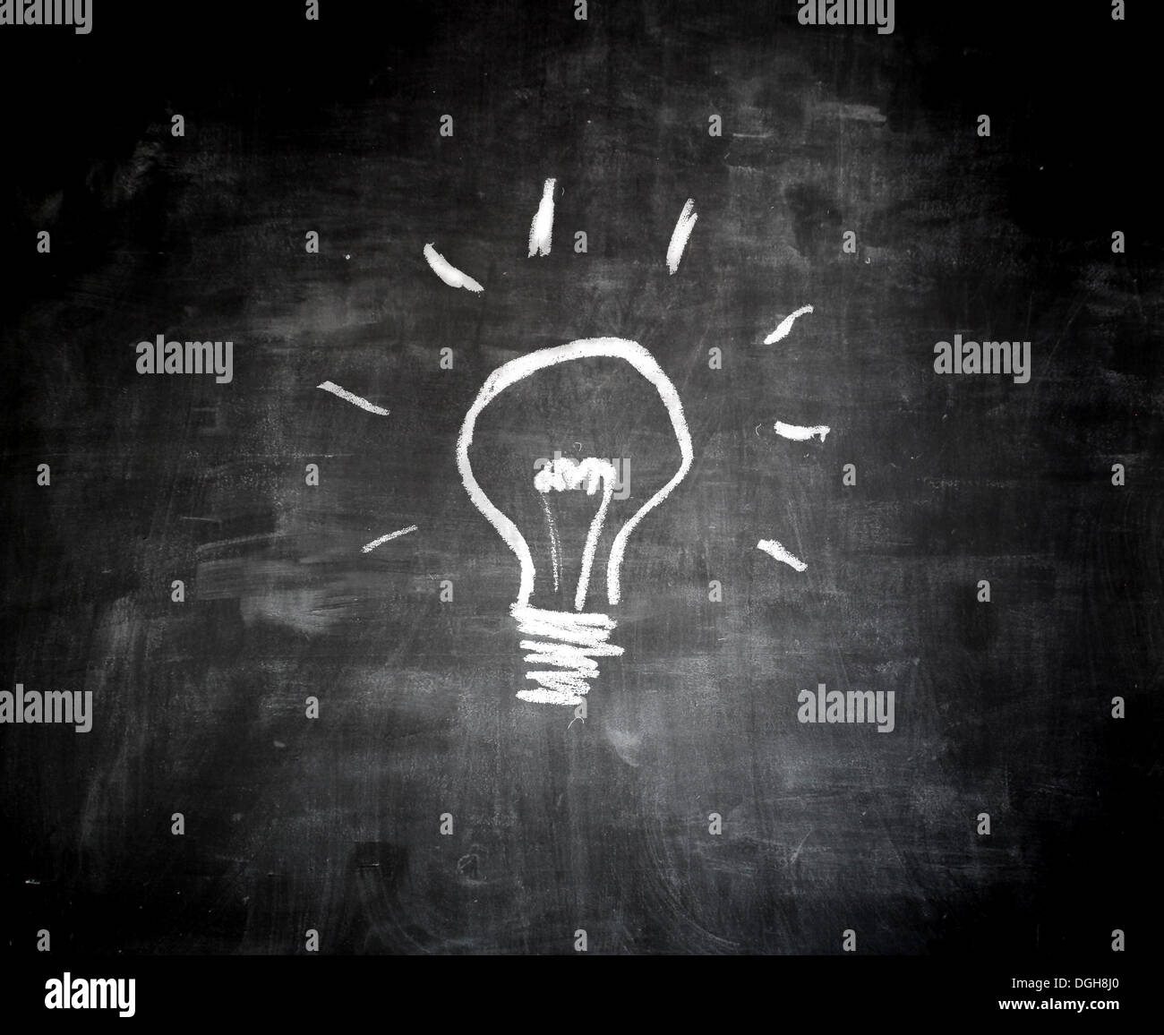 Lighting bulb drawn on a blackboard Stock Photo - Alamy