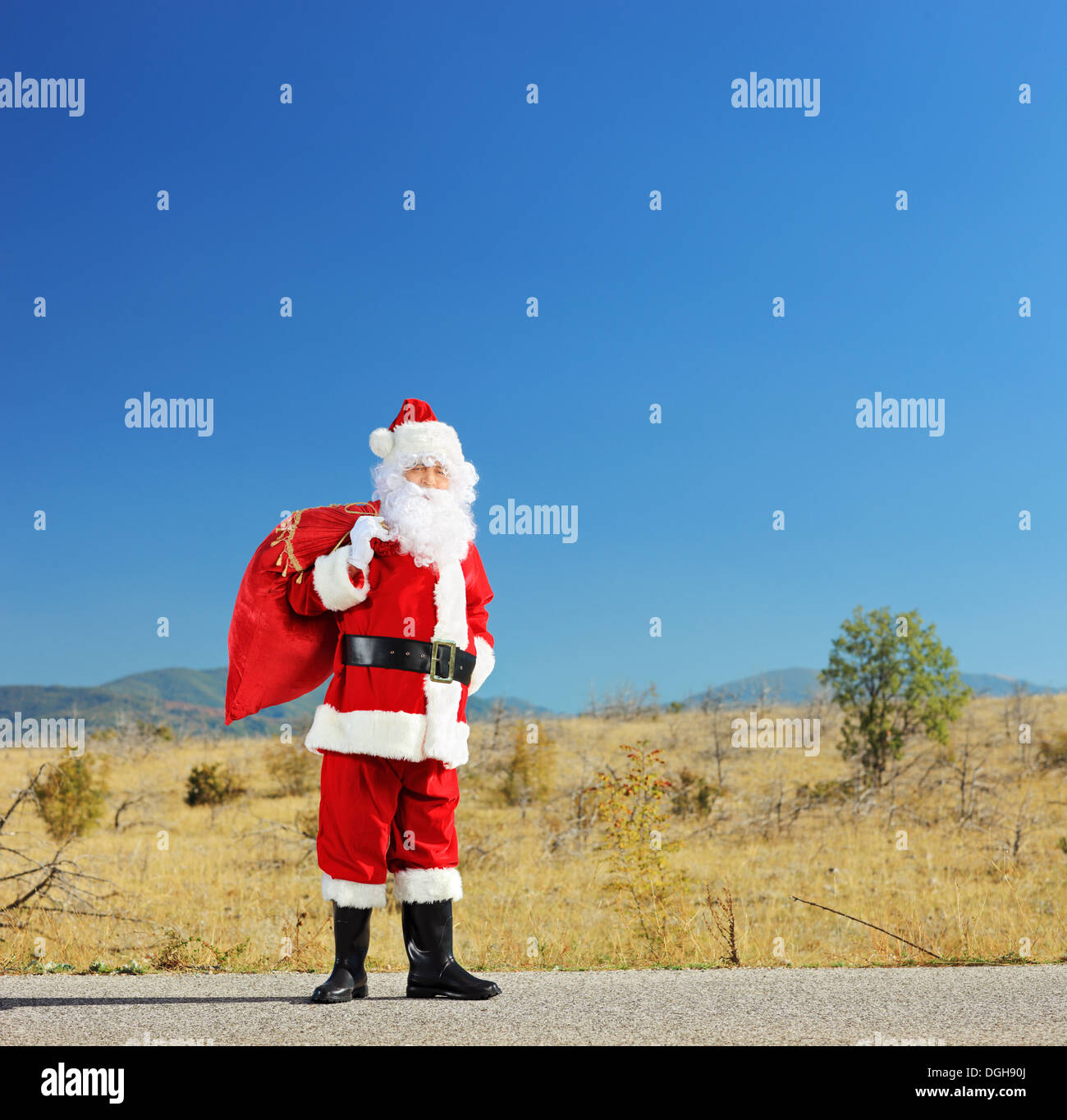 Christmas open bag santa Cut Out Stock Images & Pictures - Alamy