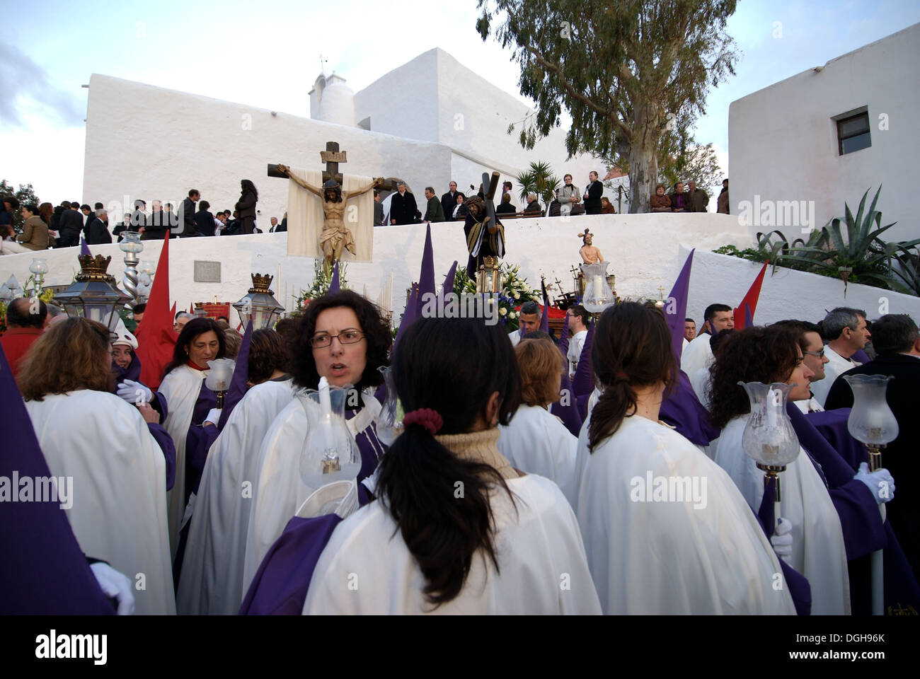 Good Friday Easter Parade in Santa Eulalia del Rio, Ibiza Stock Photo ...