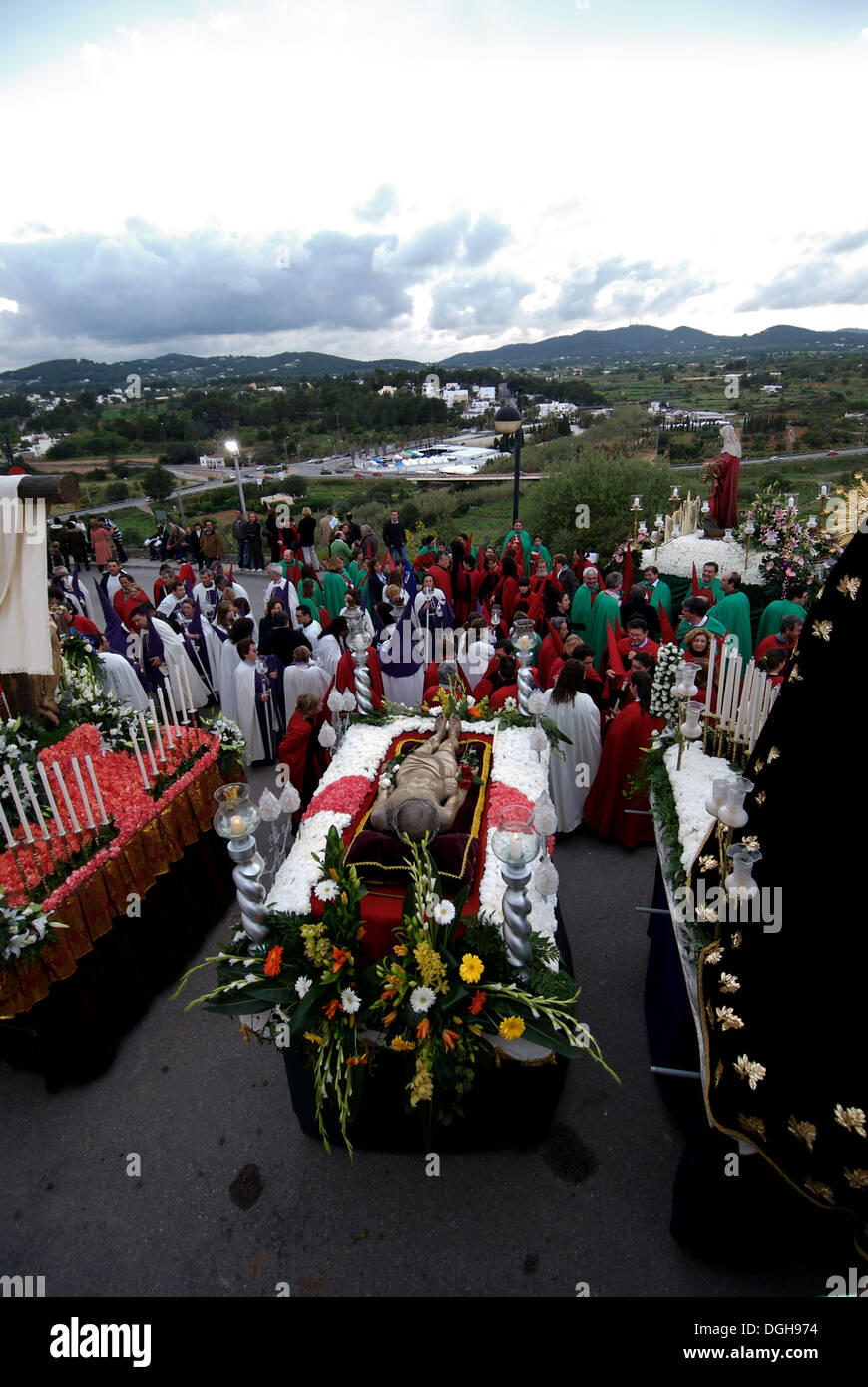 Good Friday Easter Parade in Santa Eulalia del Rio, Ibiza Stock Photo ...