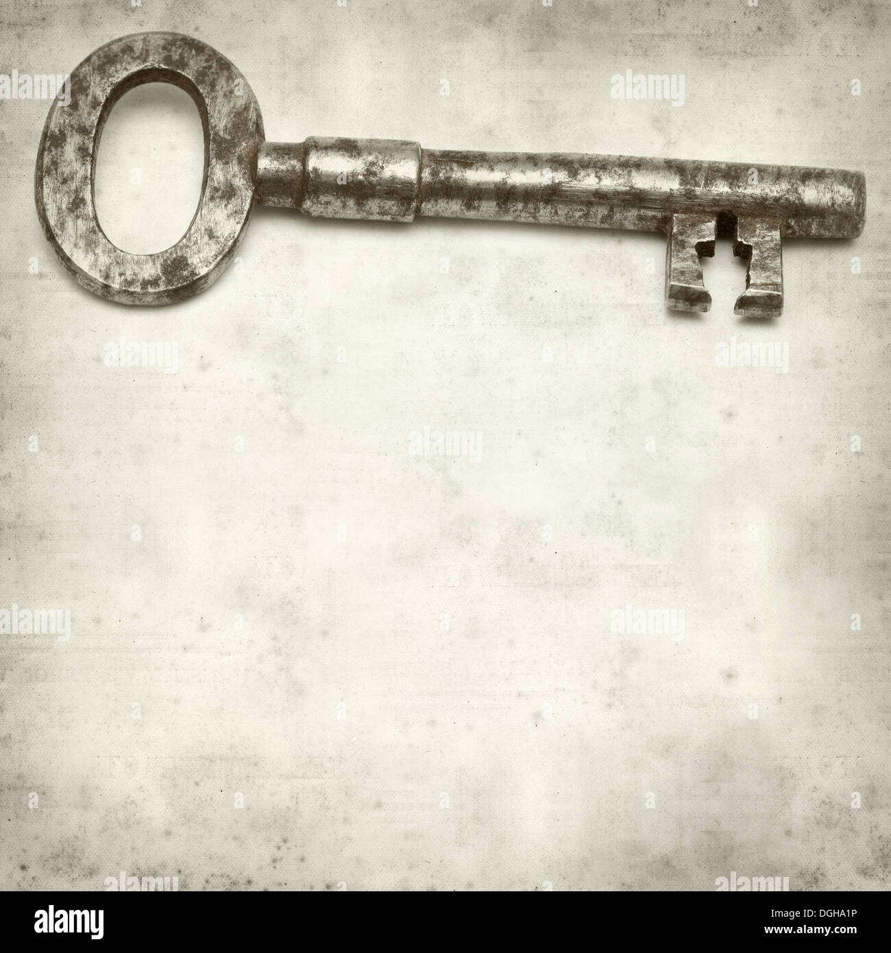 textured old paper background with old rusty key Stock Photo - Alamy