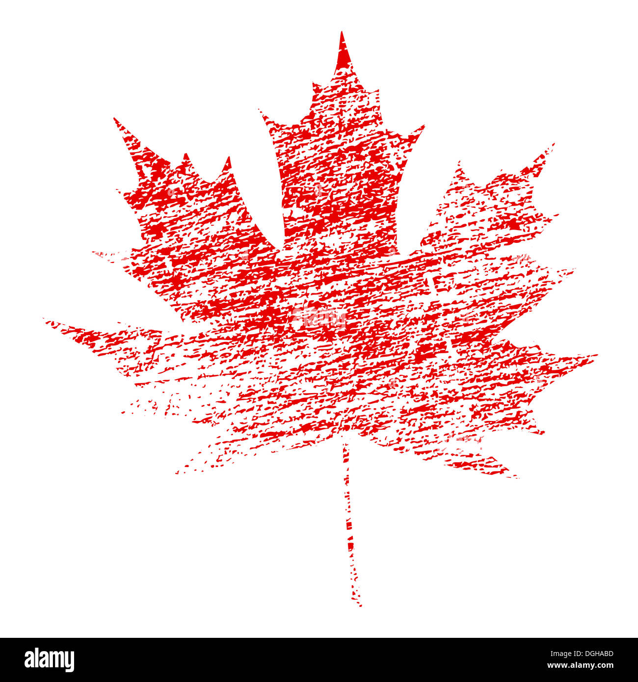 Red maple leaf in abstract grunge painted texture. EPS10 vector ...