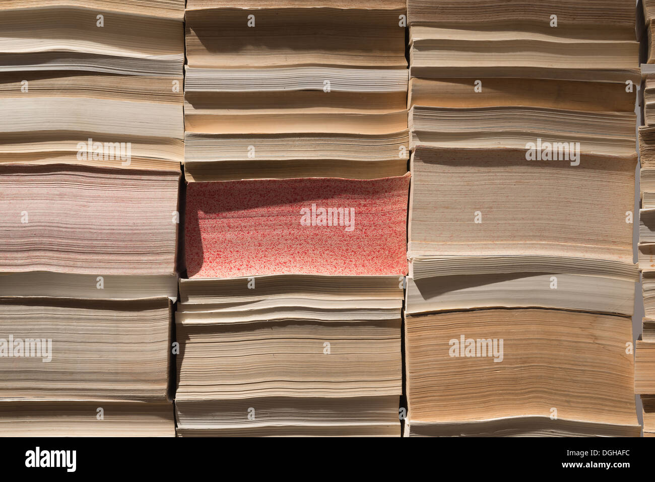 Masses Of Old Paper Books Stacked Arranged In Rows Side By Side Spines 