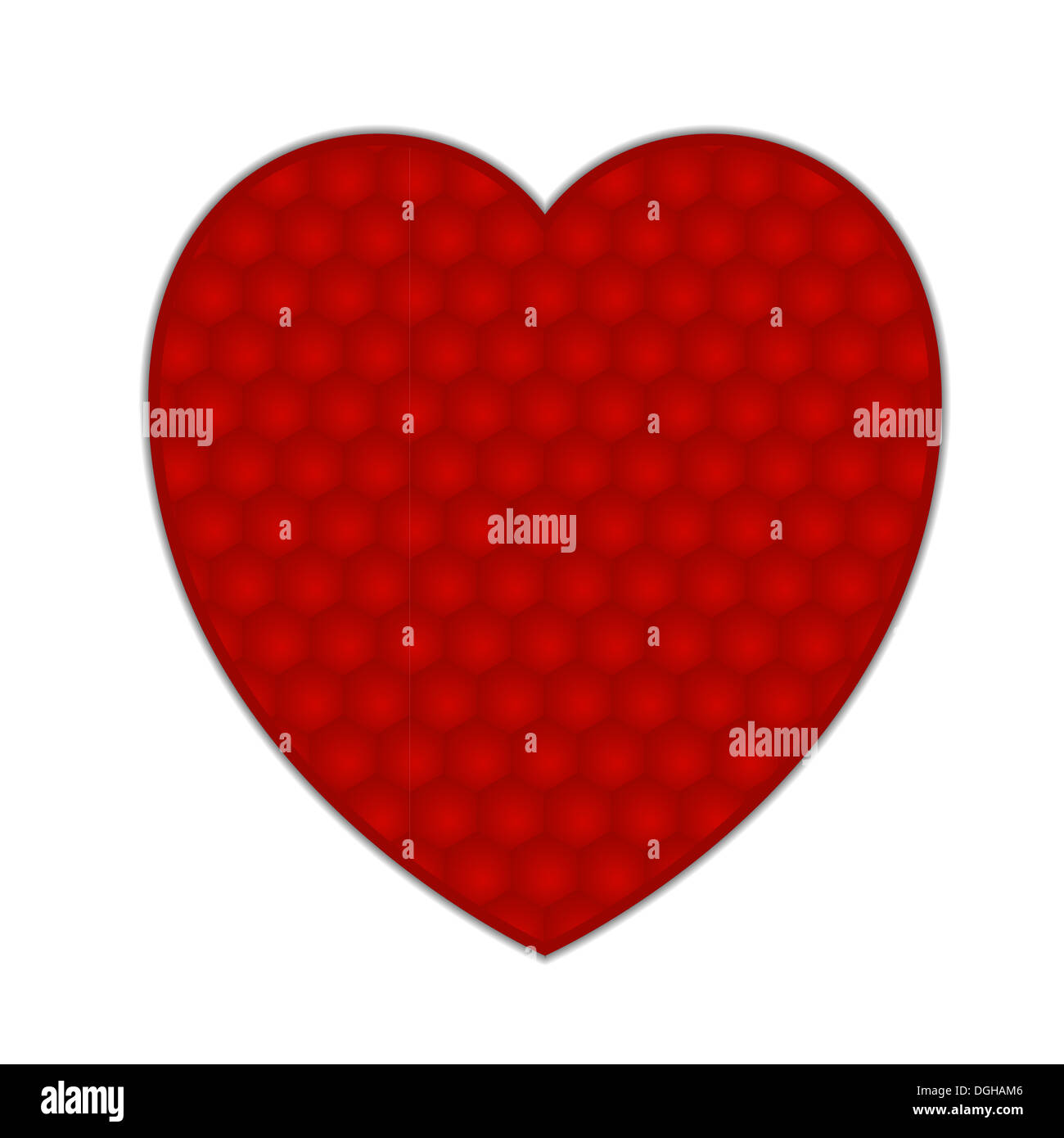 Red heart with cell texture, isolated on a white background Stock Photo ...