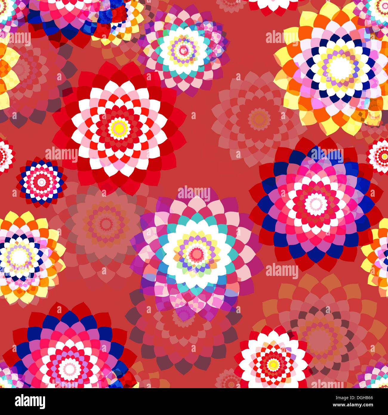 Floral seamless background - stylized aster flowers Stock Photo - Alamy