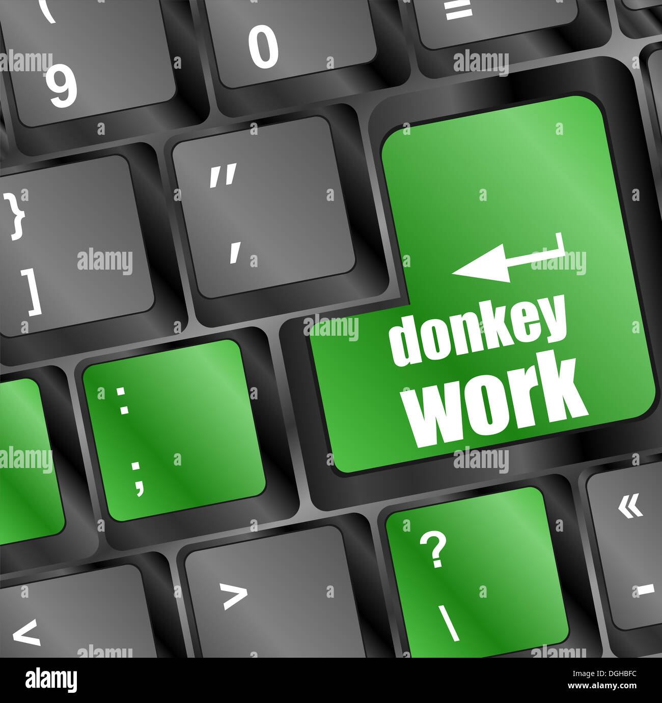 donkey work button on computer keyboard key Stock Photo - Alamy
