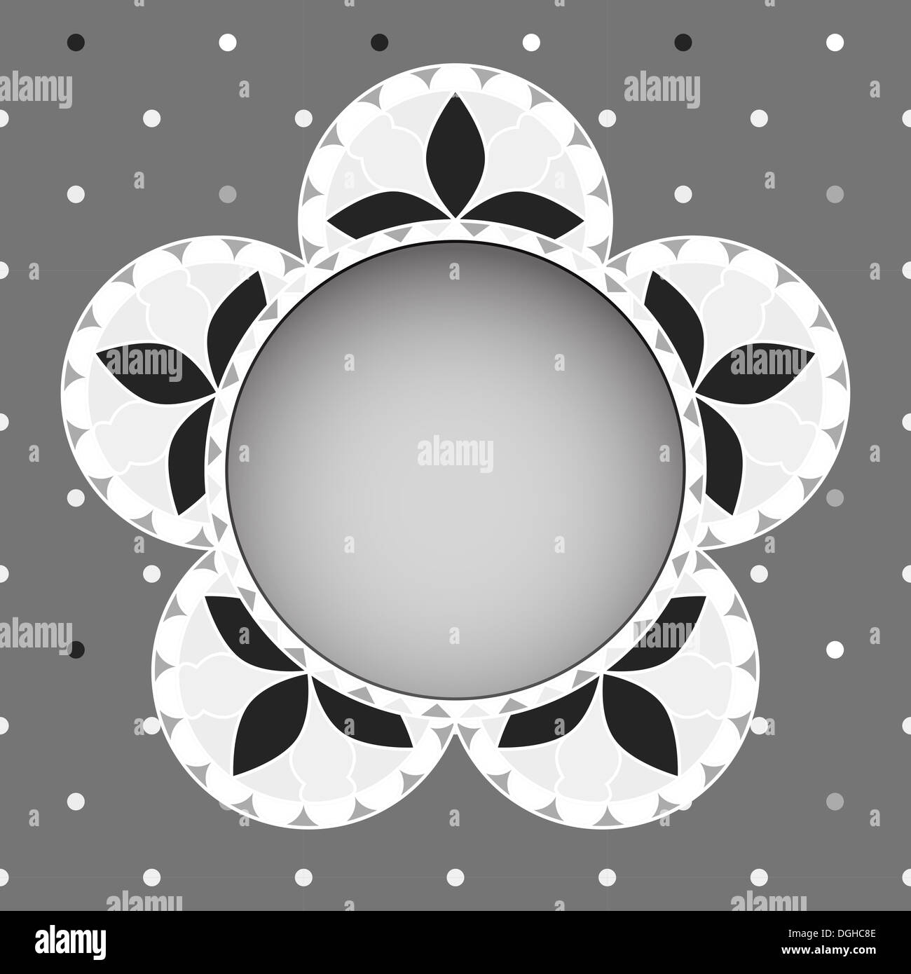 Abstract vintage floral greeting card in grayscale tones. EPS10 vector ...