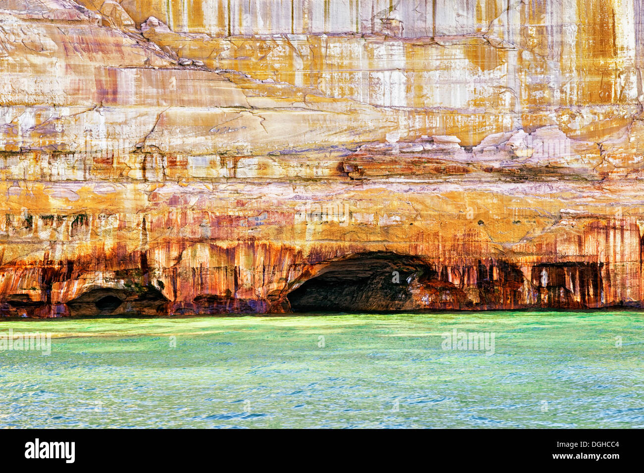 Naturally formed caves among the sandstone cliffs at Pictured Rocks ... Naturally formed caves among the sandstone cliffs at Pictured Rocks ...