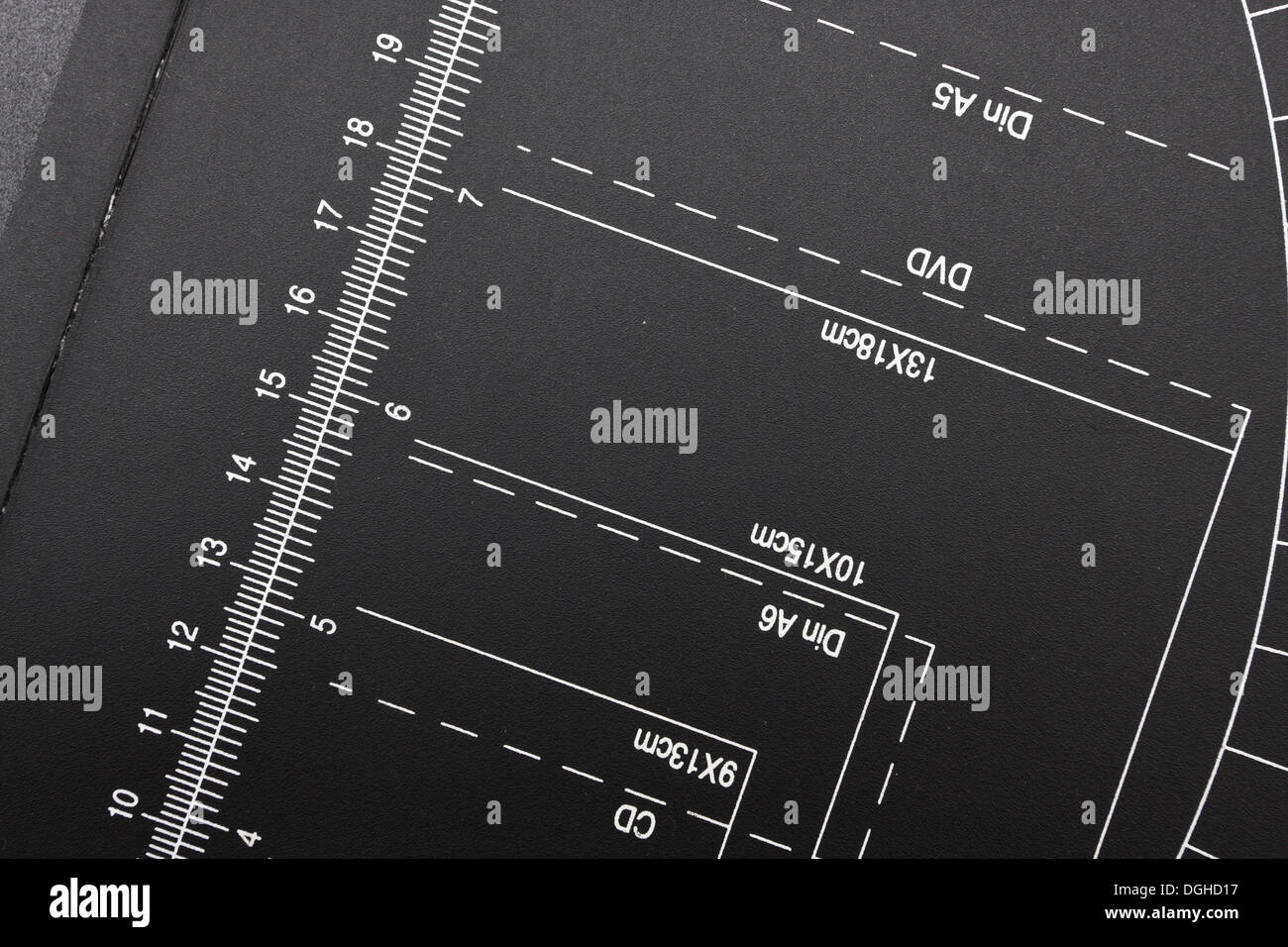 Scale for cutting paper with a guillotine Stock Photo - Alamy