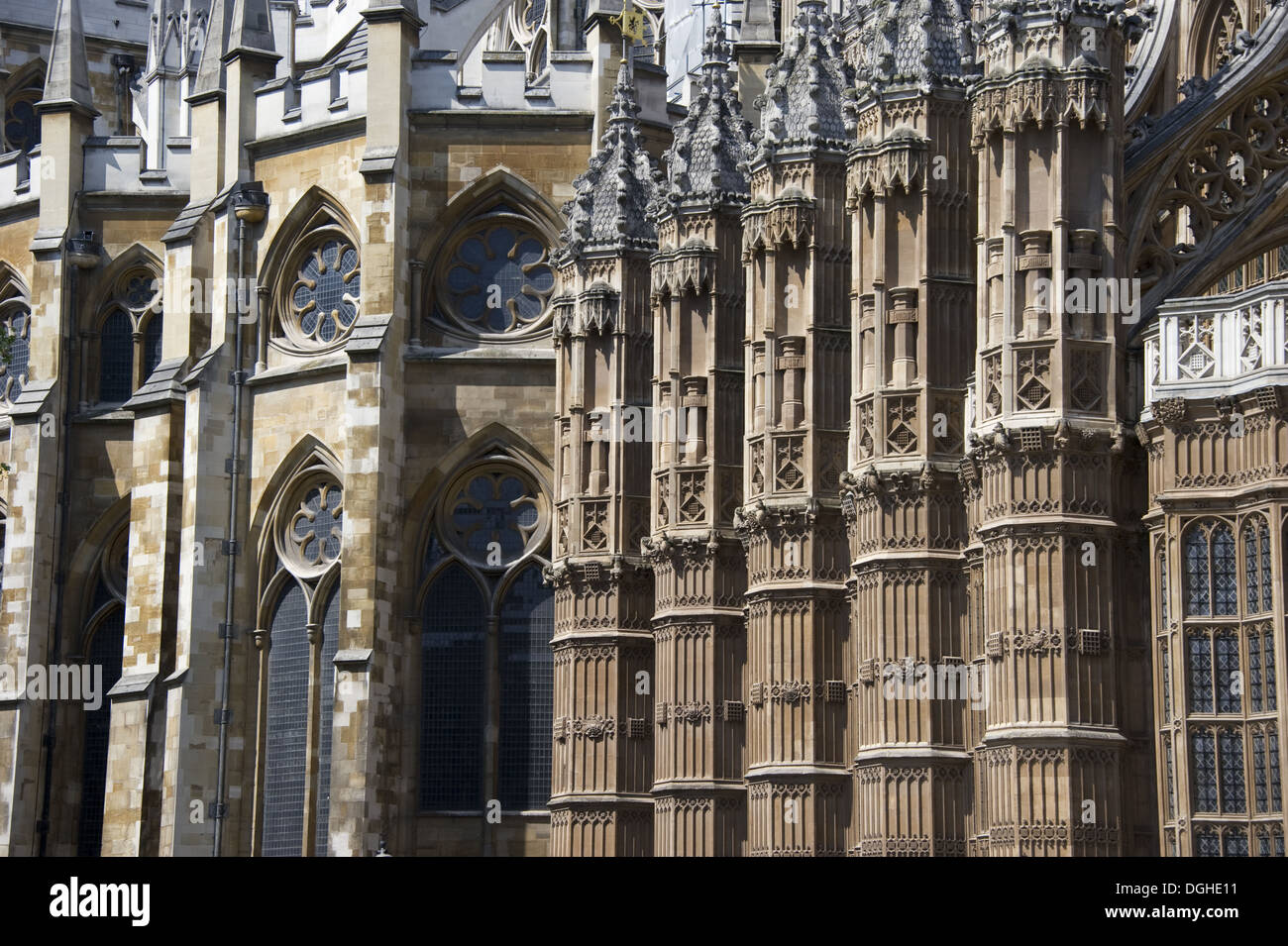 Detail of gothic church architecture, Westminster Abbey, City of ...