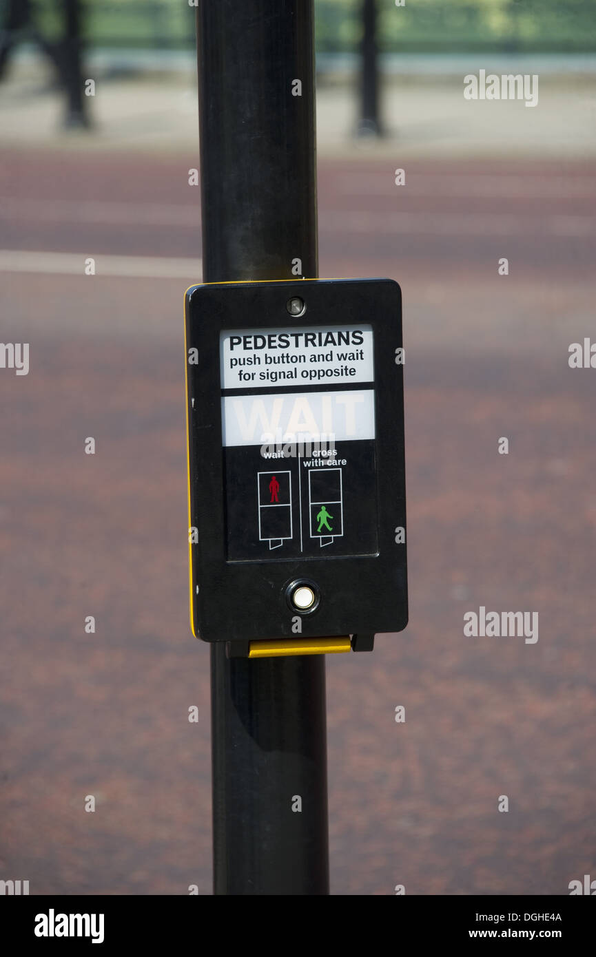 Signal at pedestrian crossing in city, London, England, april Stock ...