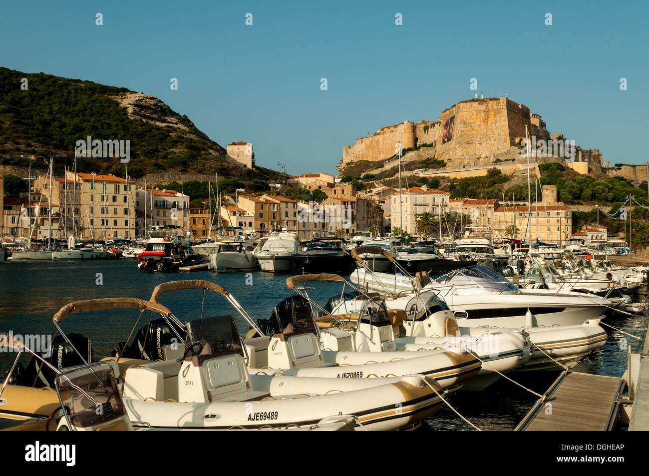 Bastion of Old Bonifacio from Harbour, Bonifacio, South Corsica, France ...