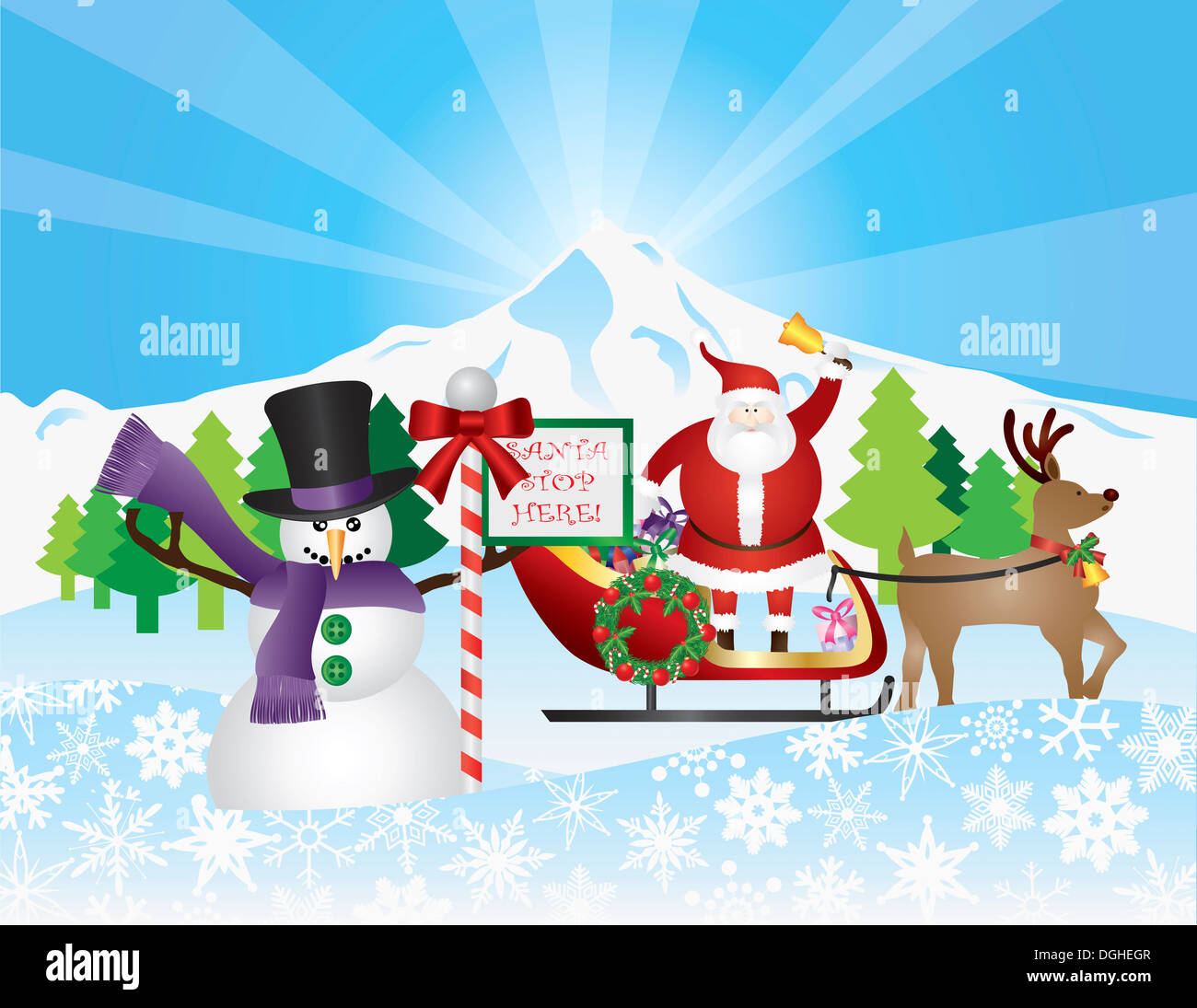 Santa sleigh cartoon hi-res stock photography and images - Alamy