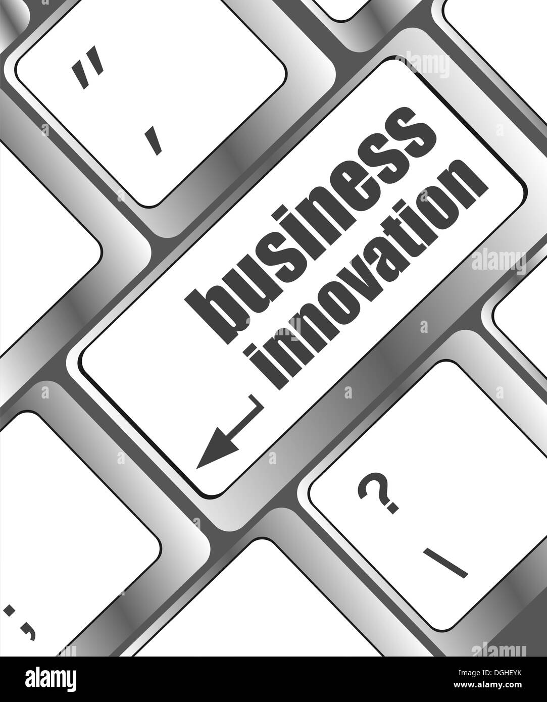 business innovation - business concepts on computer keyboard Stock ...