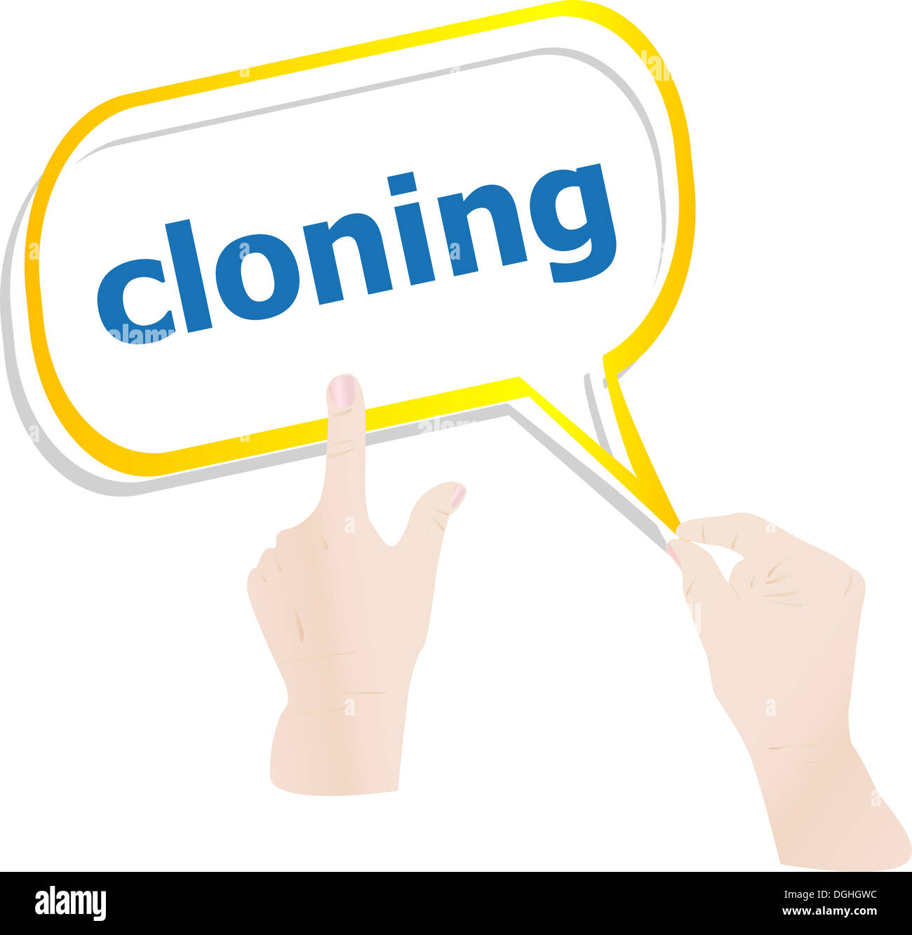 hands holding abstract cloud with cloning word Stock Photo - Alamy