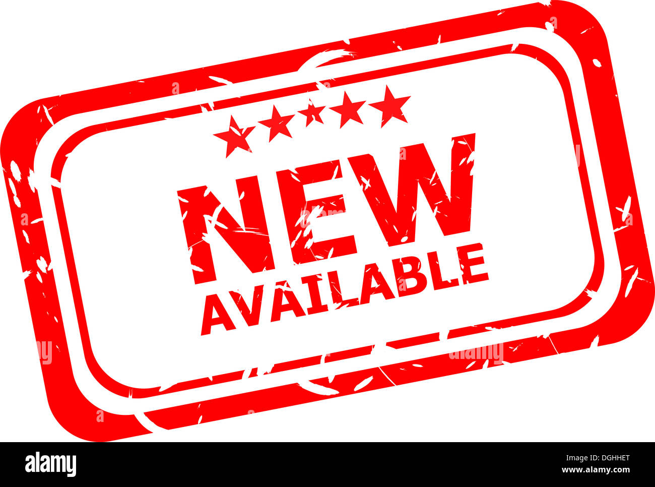 Grunge red new available rubber stamp Stock Photo - Alamy