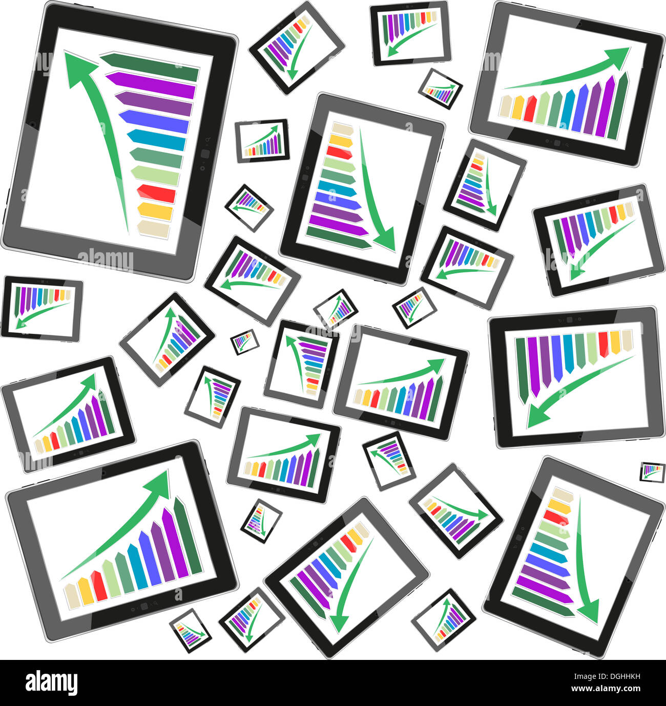 Set of tablet pc computers isolated on white background Stock Photo - Alamy