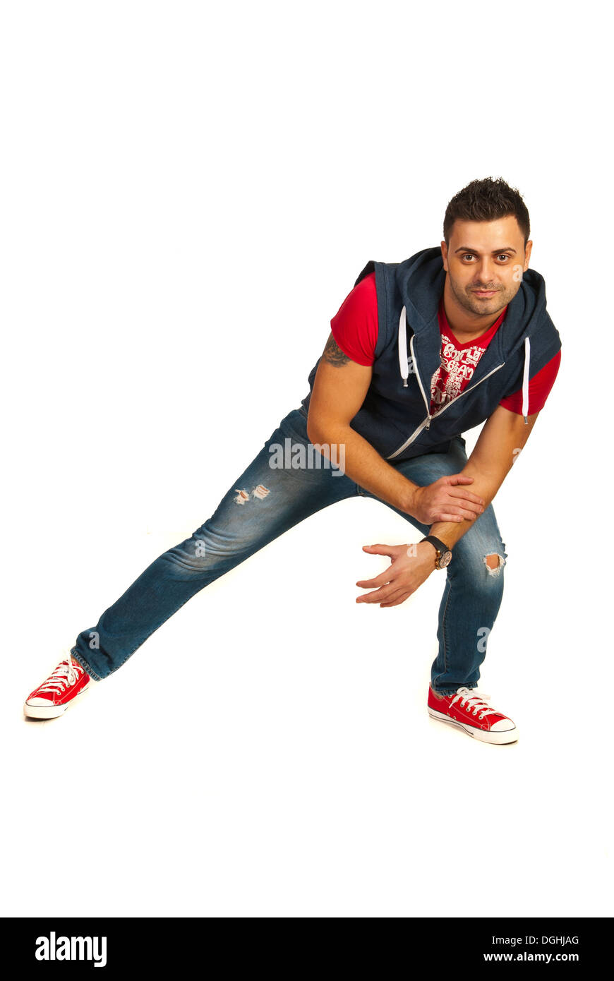 Dancer freestyle beauty man isolated on white background Stock Photo ...