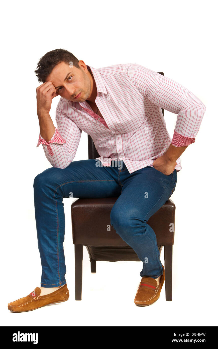 Sad Man Sitting In Chair