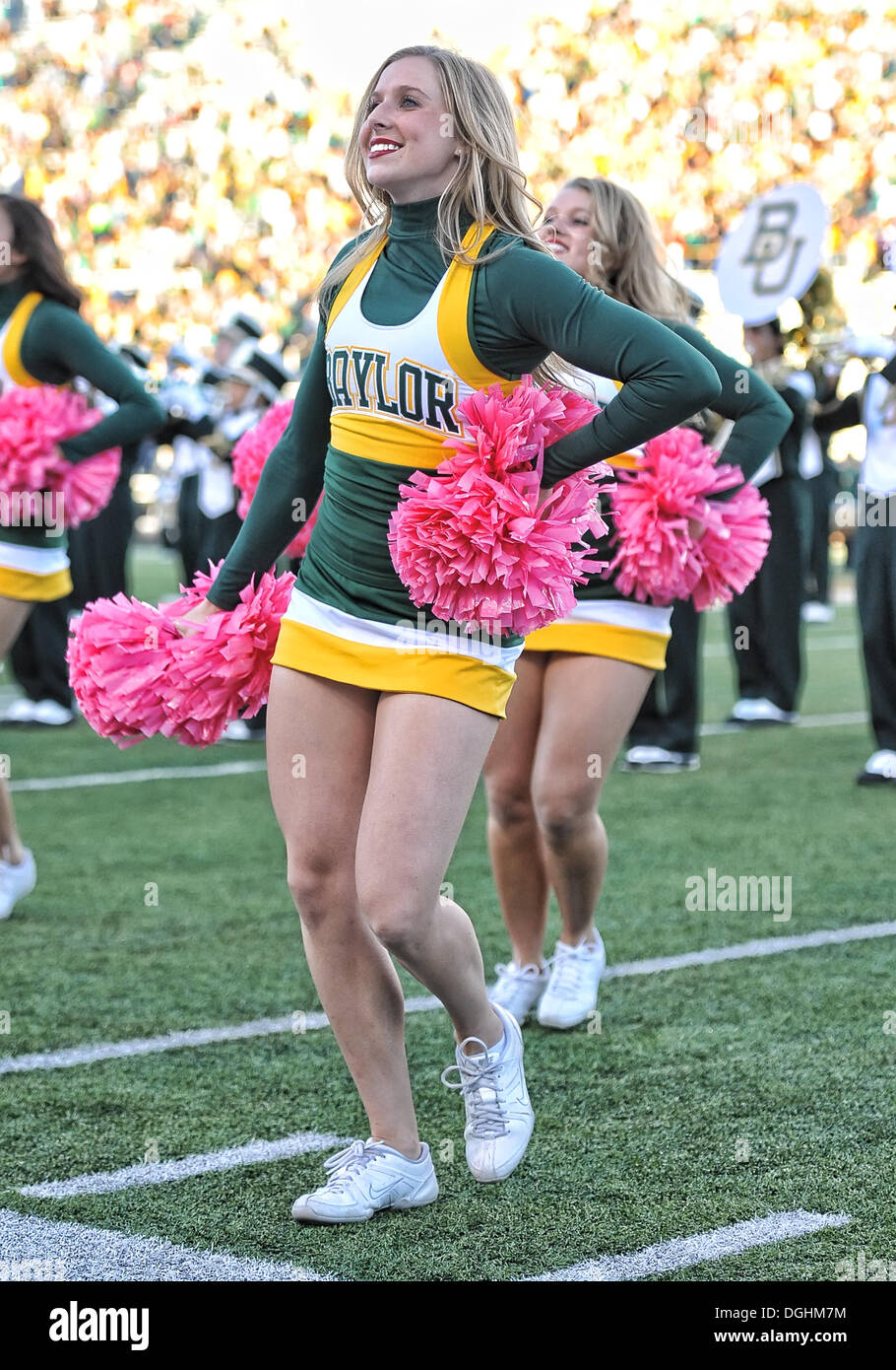 Baylor Bears Cheerleaders perform during an NCAA college football game ...