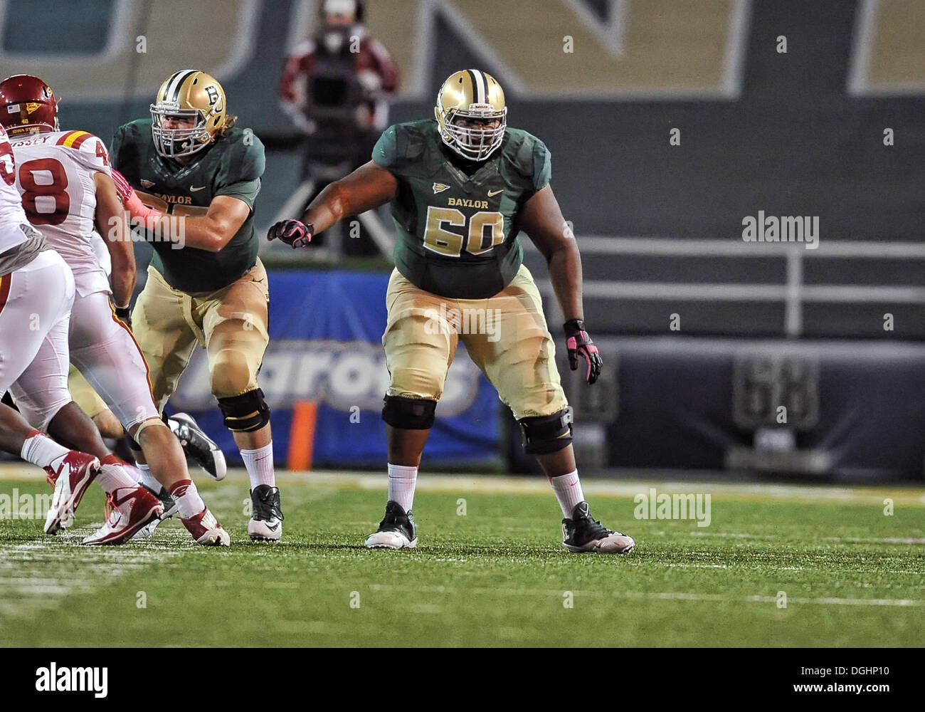 Baylor Bears offensive linesman LaQuan McGowan (60) in action.during an ...