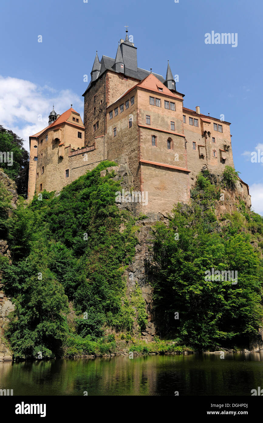 Burg Kriebstein Castle beside the Zschopau River, Kriebstein, Saxony ...