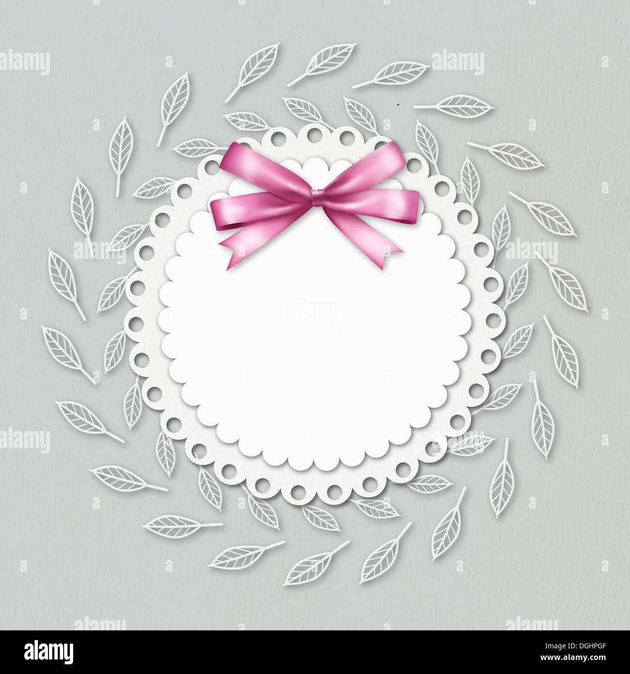 illustration of a label with a purple bow Stock Photo - Alamy