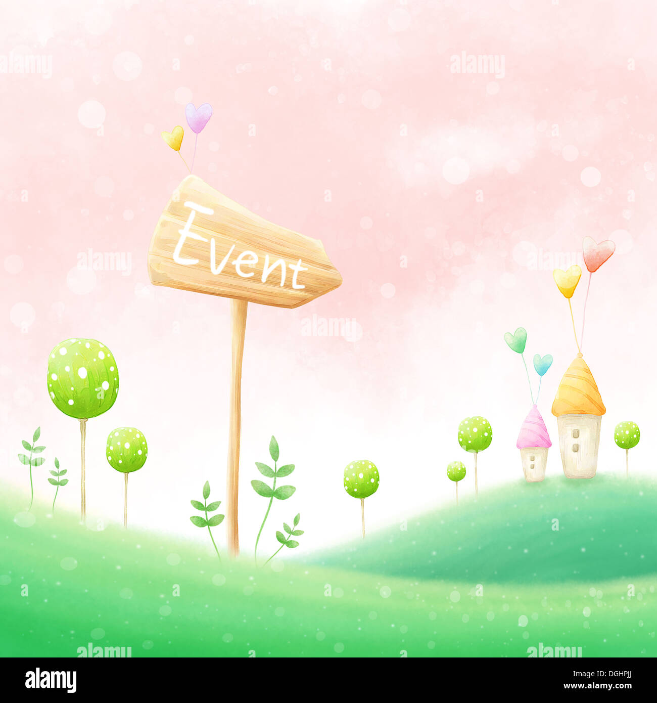 illustration of land and the word event Stock Photo - Alamy