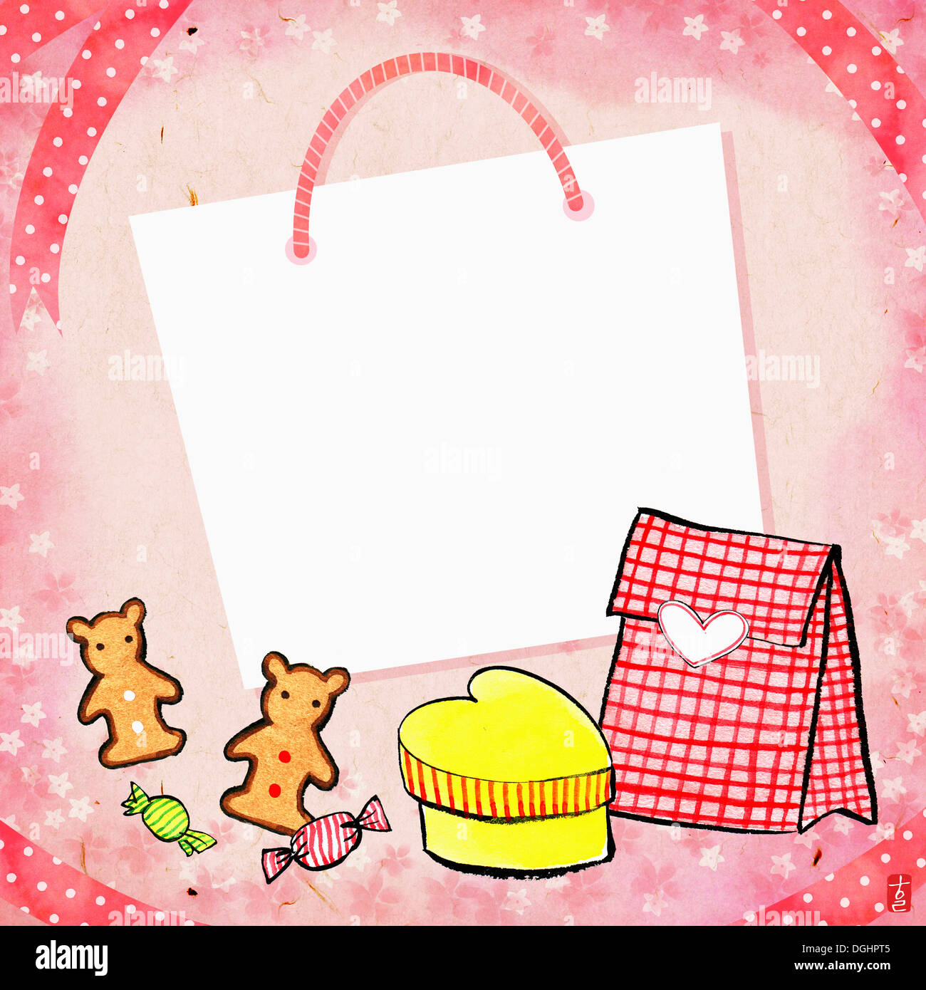 illustration of memo template featuring gifts Stock Photo - Alamy
