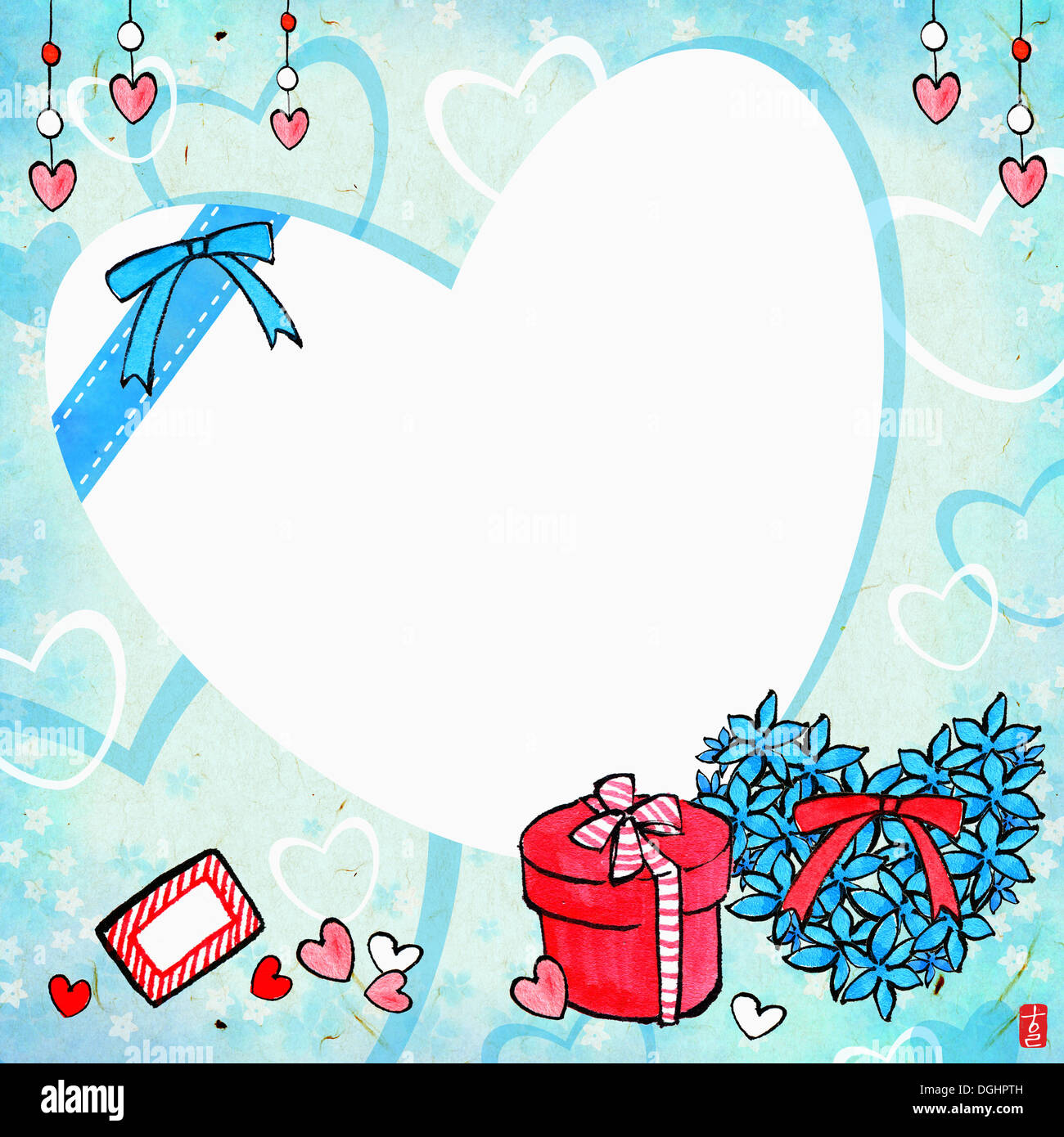 illustration of memo template in a concept of romantic gifts Stock ...