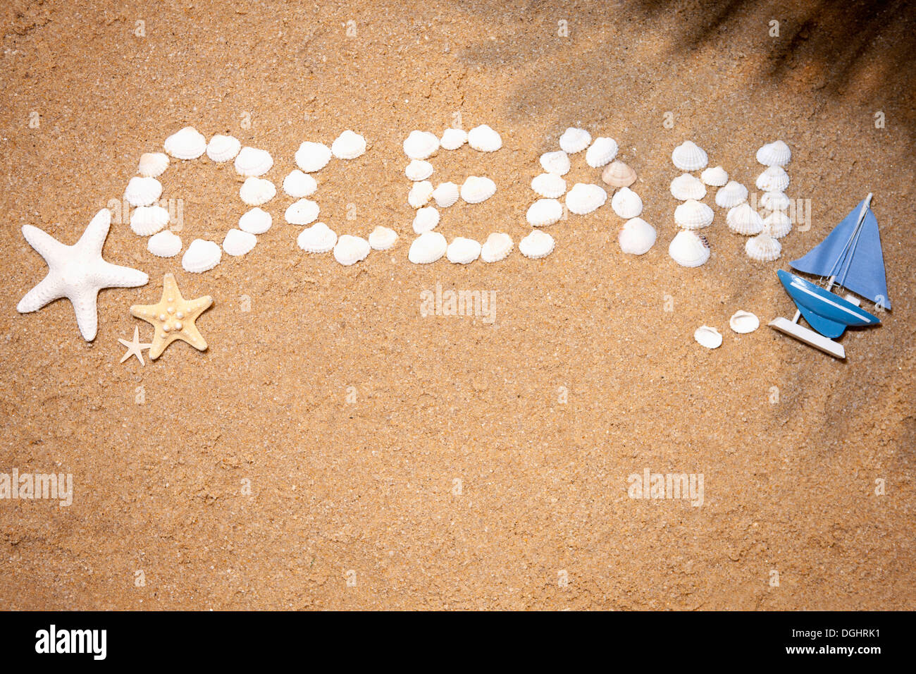 the word ocean on a beach Stock Photo - Alamy