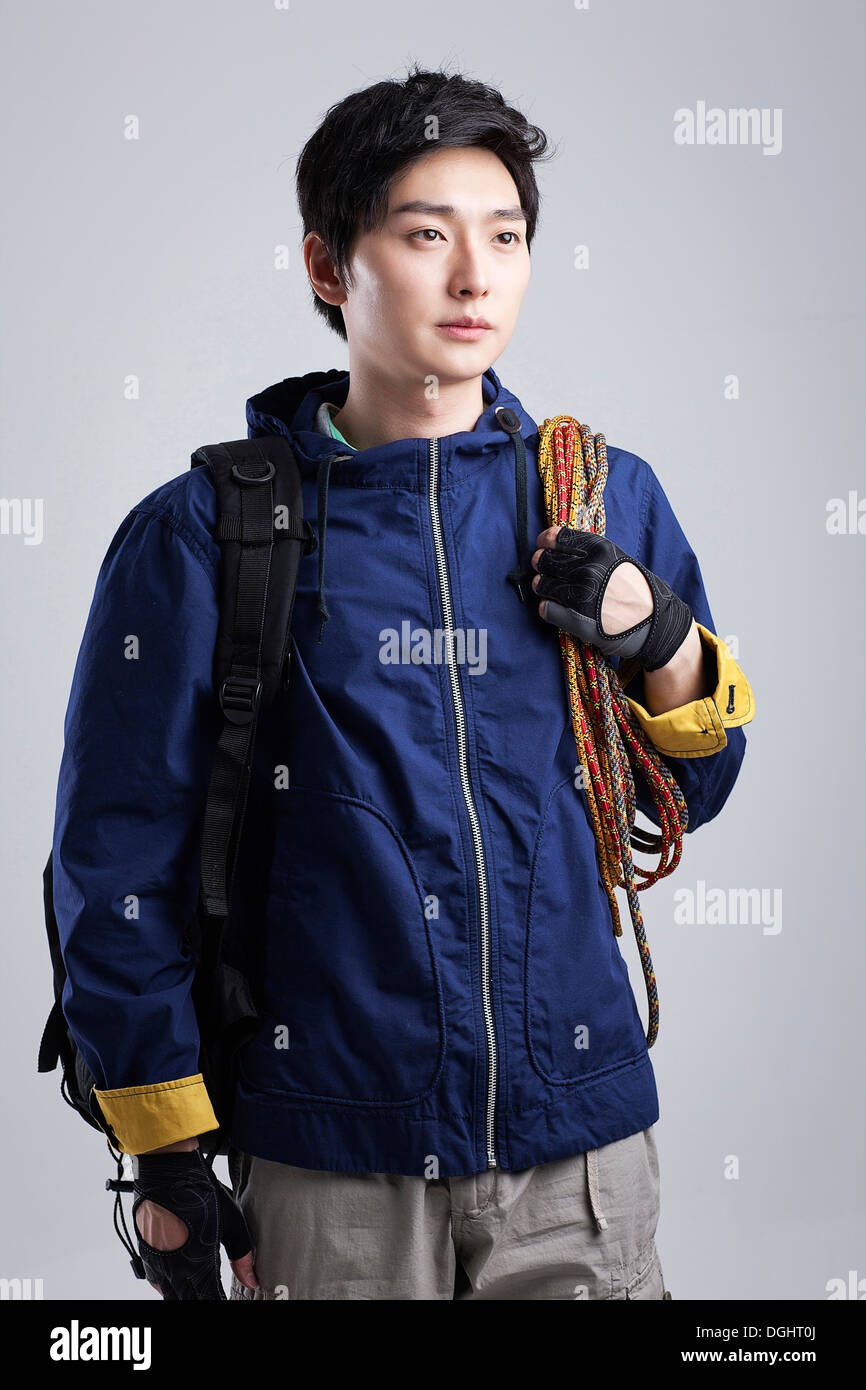 a man wearing hiking gear Stock Photo - Alamy