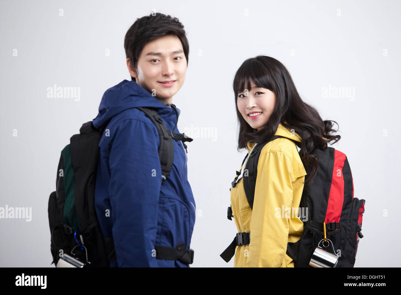 Smiling couple out hiking hi-res stock photography and images - Alamy