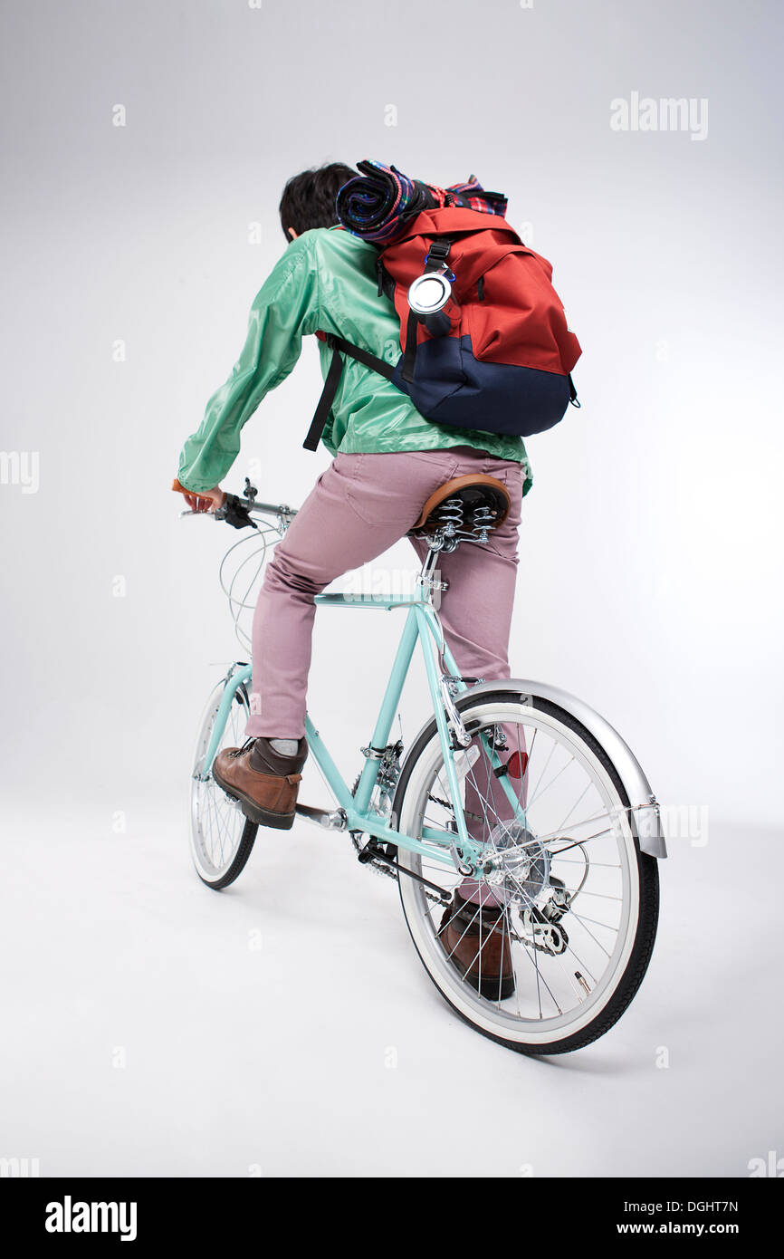 a man with a bicycle Stock Photo - Alamy