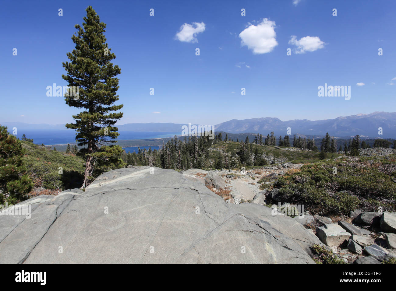 Mount Tallac trailhead overlooking lake Tahoe, California, USA Stock ...