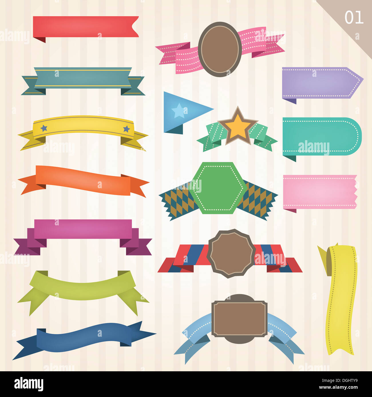 an illustration of different types of badges and awards Stock Photo - Alamy