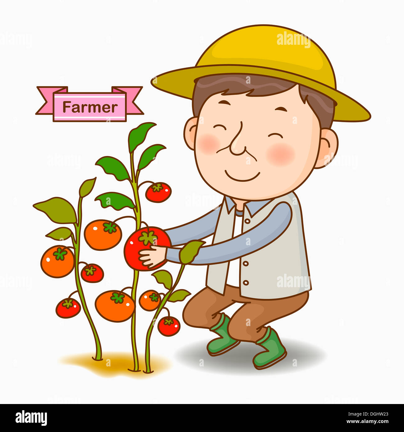 an illustration of a farmer Stock Photo - Alamy