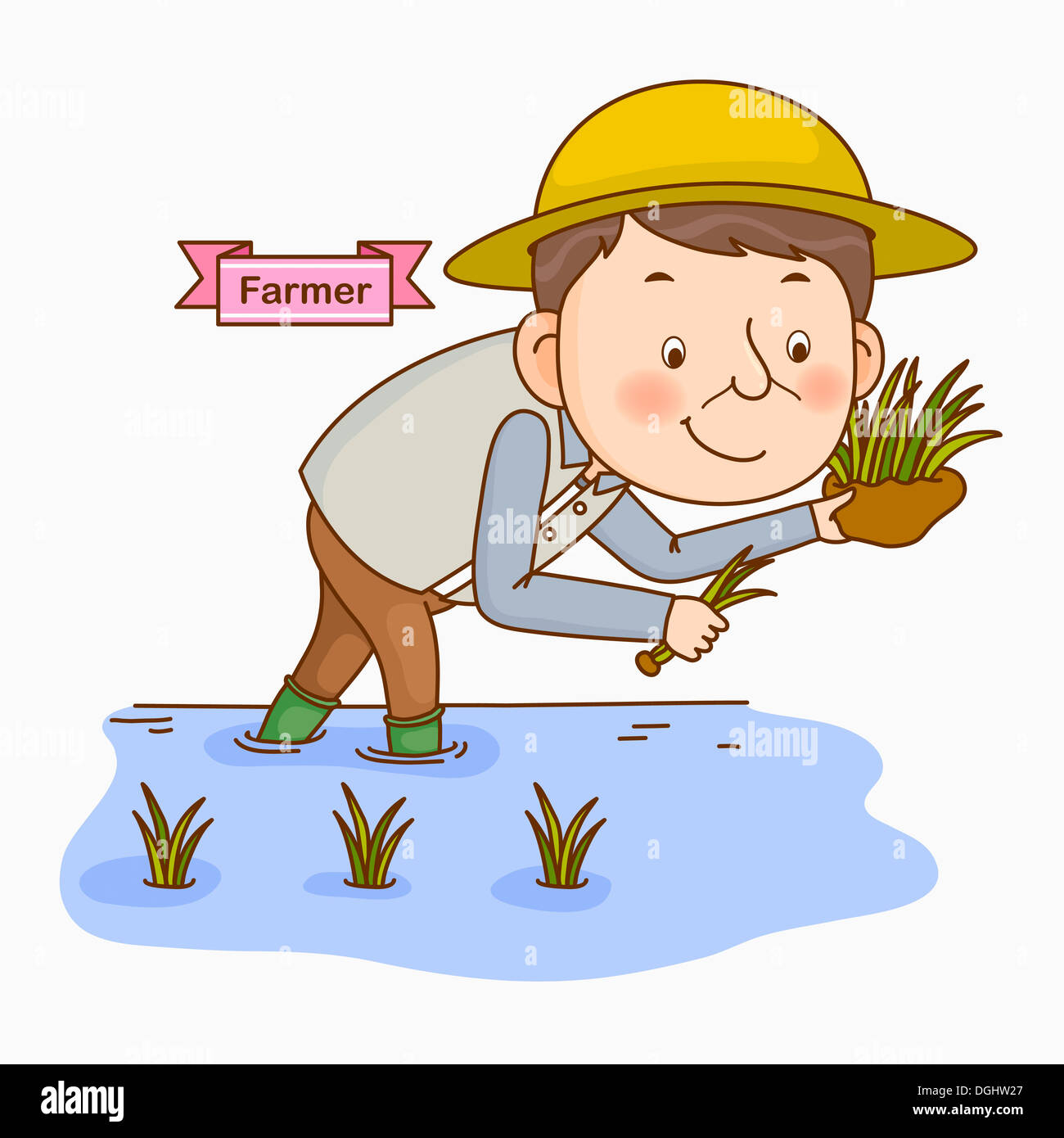 an illustration of a farmer Stock Photo - Alamy