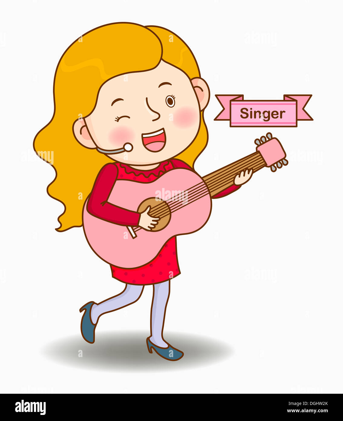 Female singer guitar singing Cut Out Stock Images & Pictures - Alamy