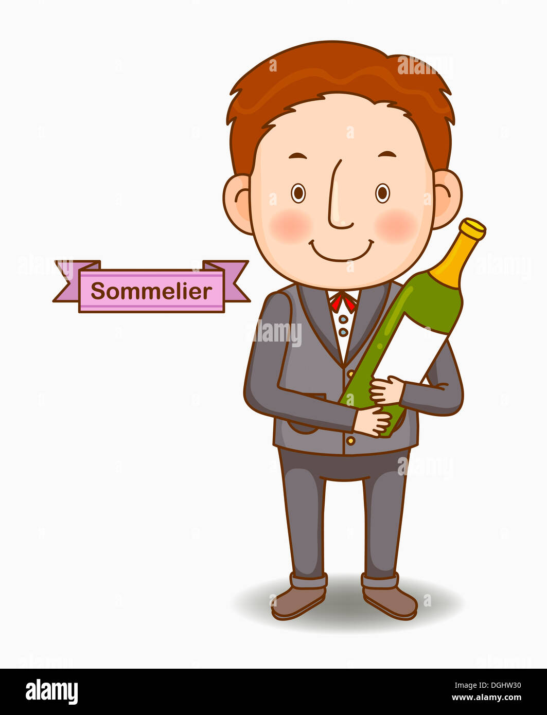 an illustration of a sommelier Stock Photo - Alamy