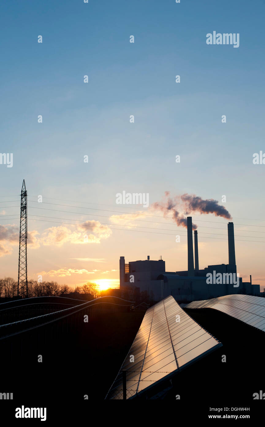 Solar park and Muenchen Nord combined heat and power station ...