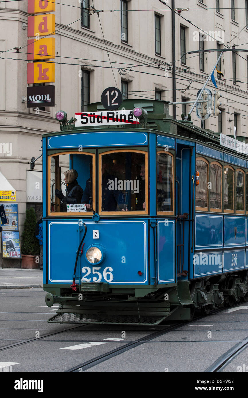 Historic tram, Munich, Bavaria Stock Photo - Alamy