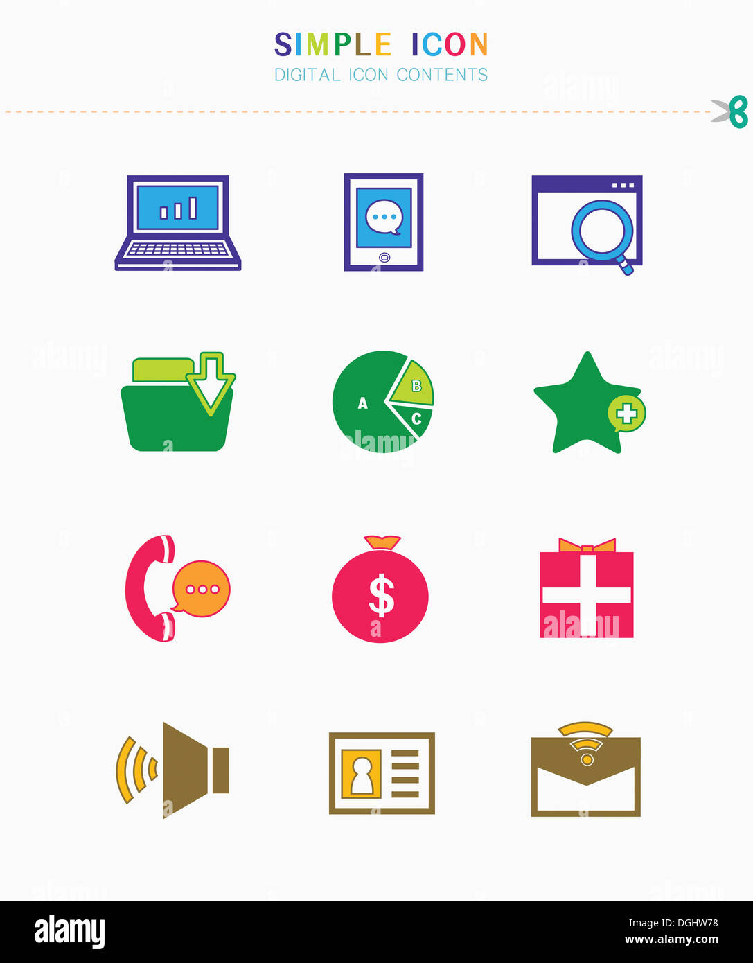 an illustration of different simple icons Stock Photo - Alamy