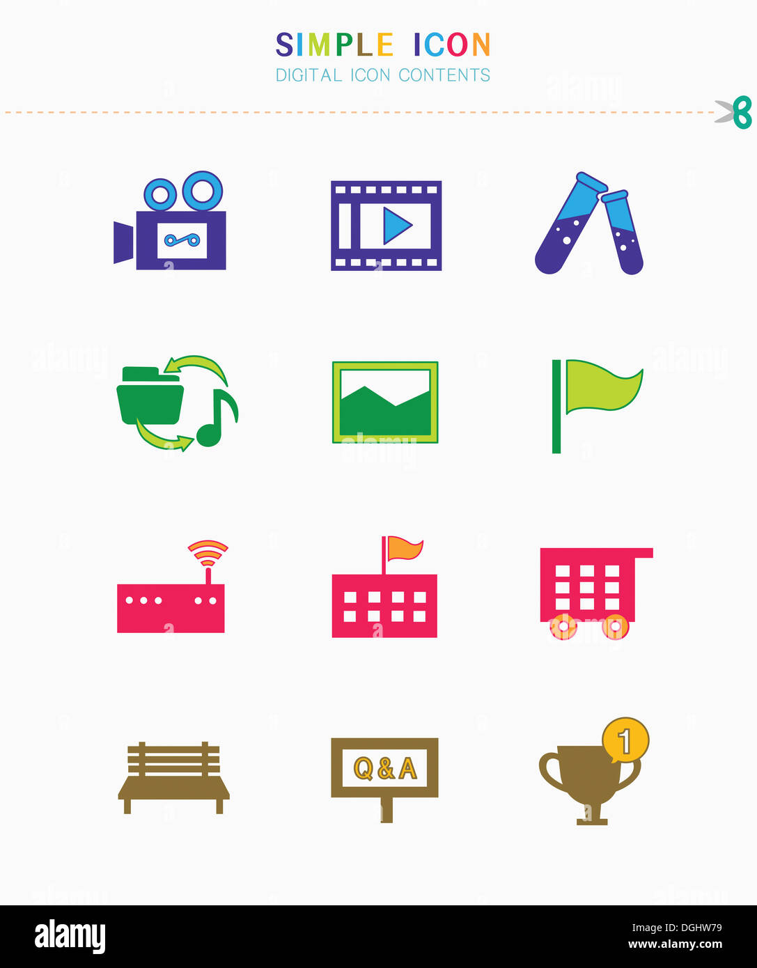 an illustration of different simple icons Stock Photo - Alamy