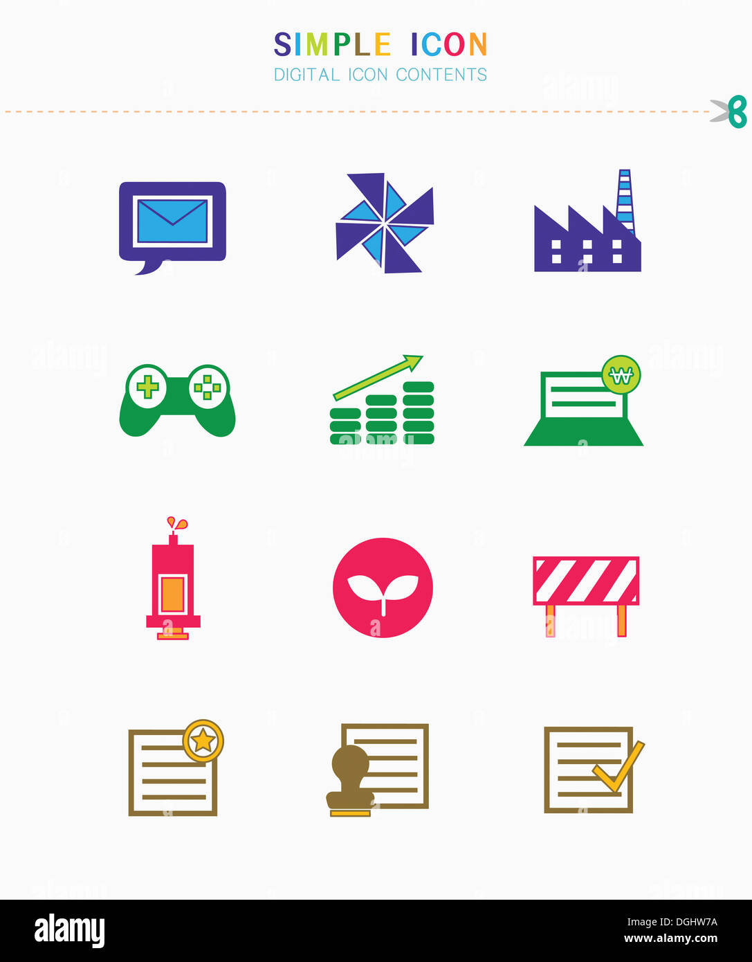 an illustration of different simple icons Stock Photo - Alamy