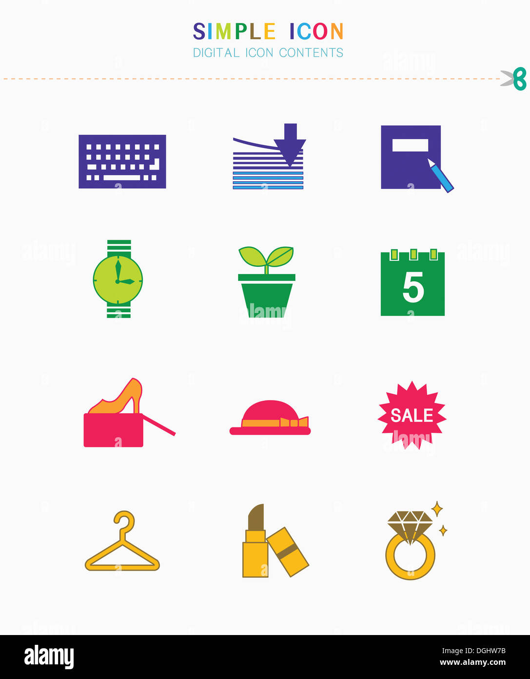 an illustration of different simple icons Stock Photo - Alamy